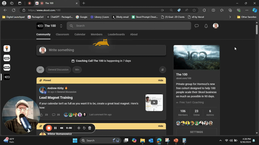 Skool 100 Sneak Peek · Creator Kashflow Circle