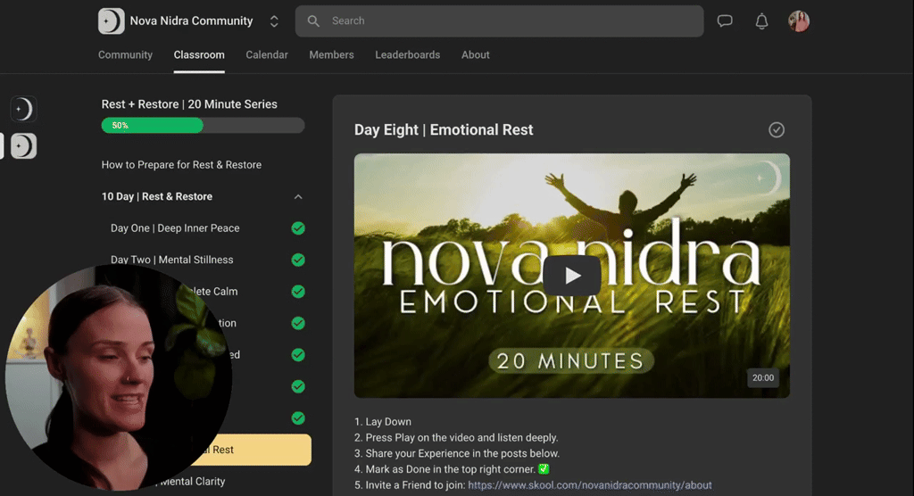 Day Eight Emotional Rest · Nova Nidra Community