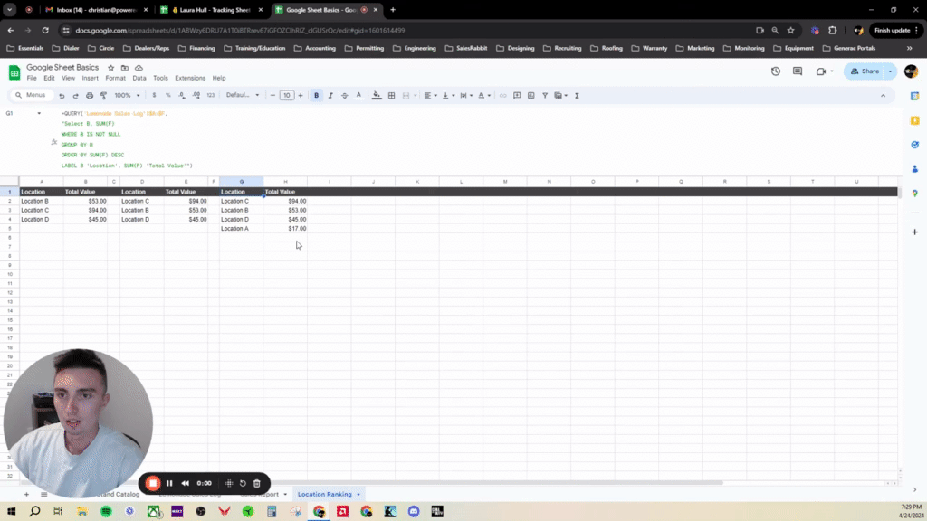 =QUERY Grouping - Google Sheet Basics · Sheet Pros
