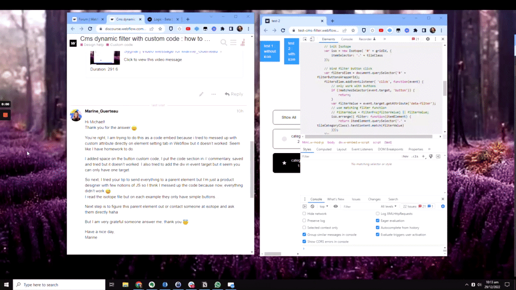 Cms dynamic filter with custom code : how to do a complexe button? - Custom code - Forum | Webflow
