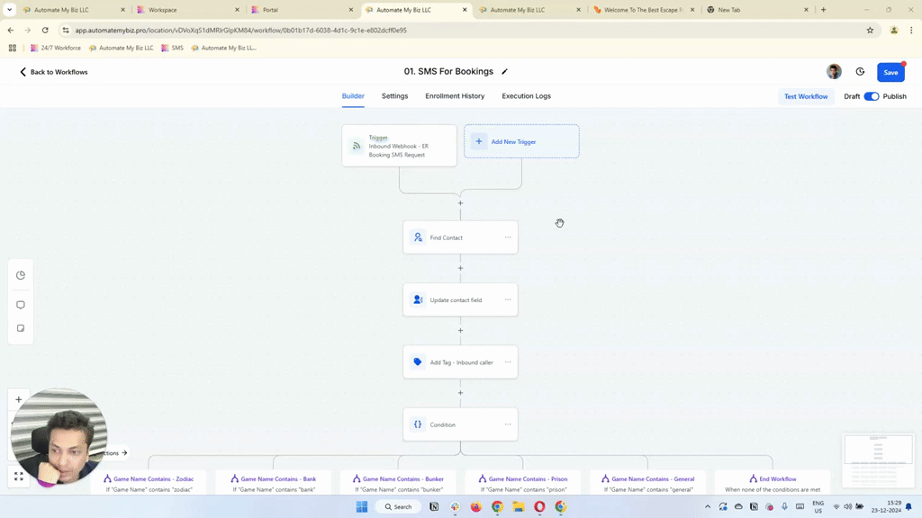 Customized SMS Workflow For Inbound Caller · Assistable.ai