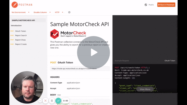 Sample MotorCheck API