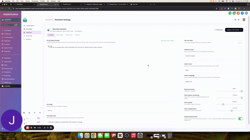Voice assistant that creates assistants for you [prompt + function ...