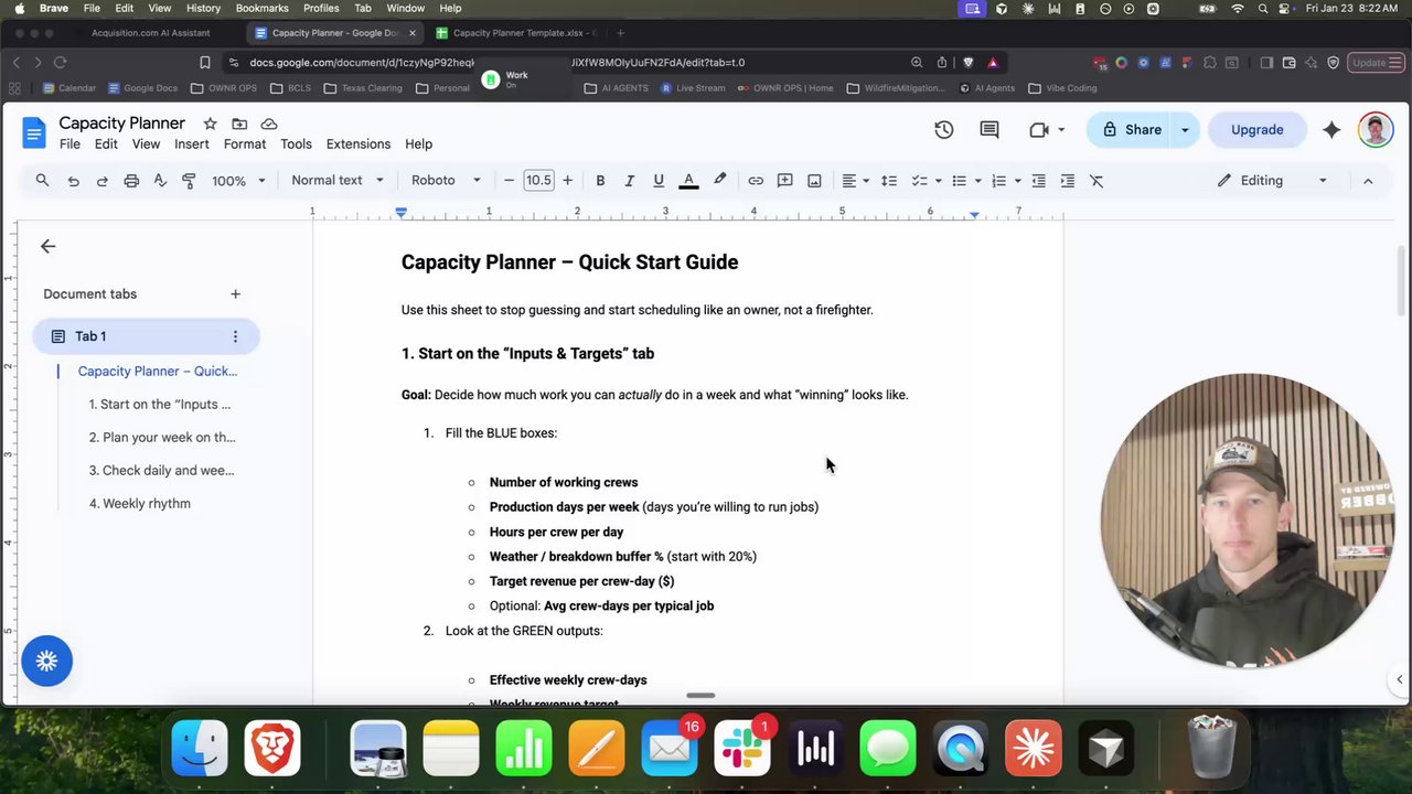 NEW: Capacity Planner Template – Stay Booked Without Burning Out · OWNR OPS