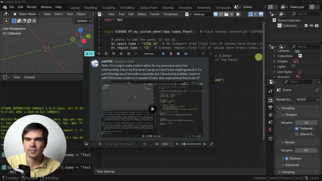 Make a button to add a model · CG Python Academy (Free)