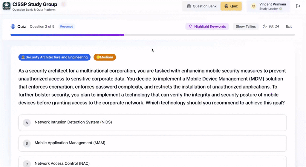 New App Feature: Smart Keyword Highlighting · CISSP Study Group