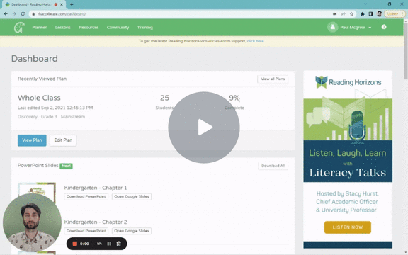 What is a Whole Class Transfer Card used in Reading Horizons Discovery®?