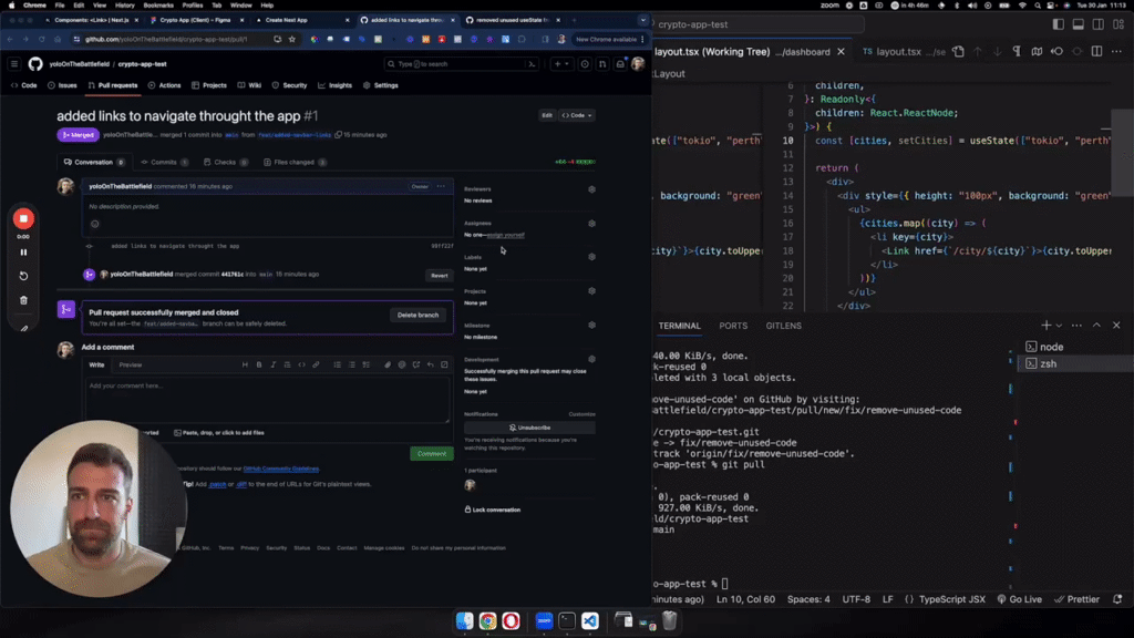Adding links to your navbar - Crypto App · Developer Pro