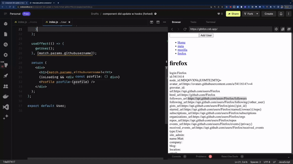 sequential API calls - React · Developer Pro
