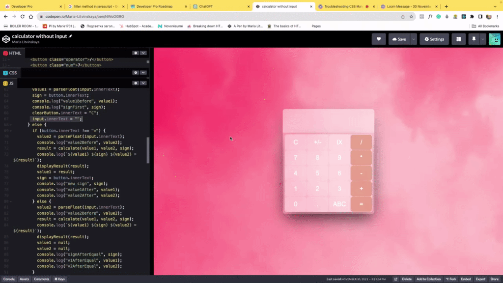 calculator without input · Developer Pro calculator without input · Developer Pro