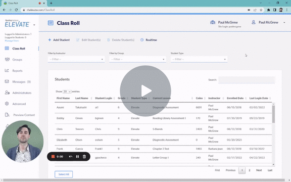 How do I lower library points in the Reading Horizons Elevate® Software?
