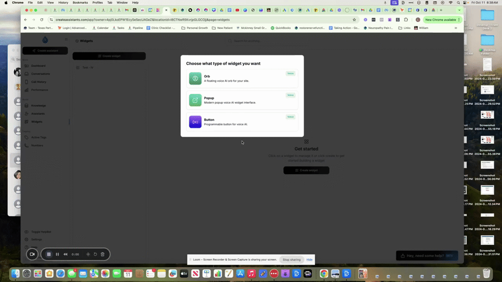 Chat widget using the knowledge base and prompting system · Assistable.ai