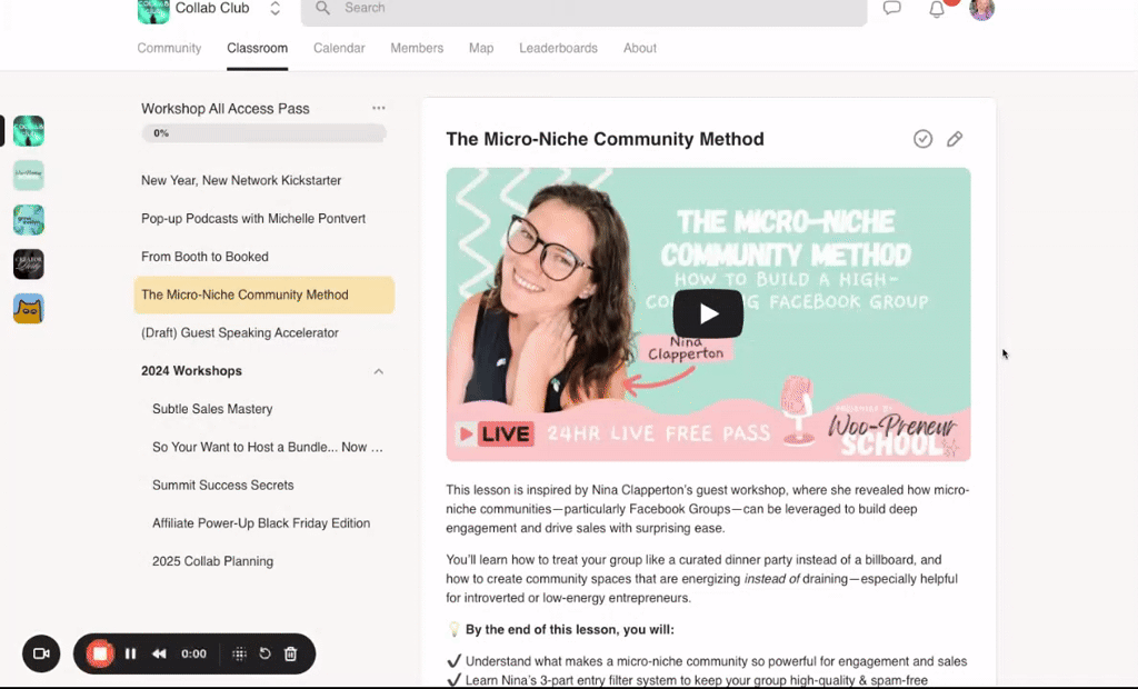 Replay Micro-Niche Community Method - inside Workshop All Access Pass for $55! · Collab Club
