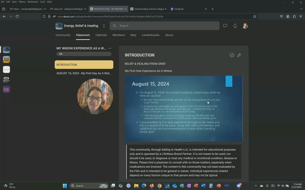 INTRODUCTION - MY FIRST YEAR EXPERIENCE AS A WIDOW · Energy, Relief & Healing