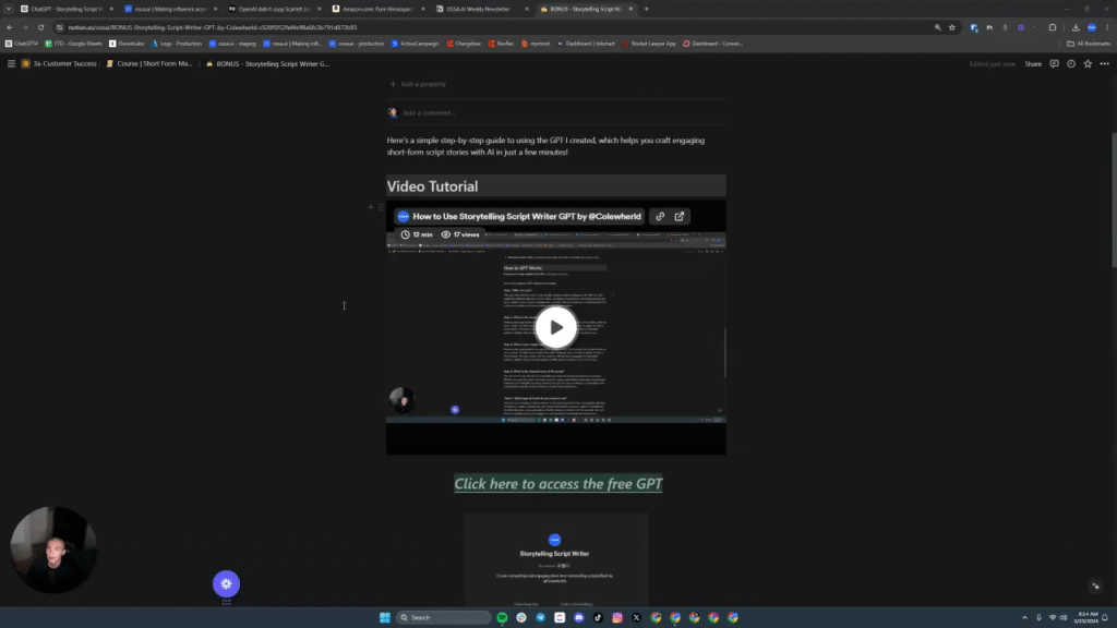 Script Writer GPT - GPT Mastery · OSSA.AI Academy