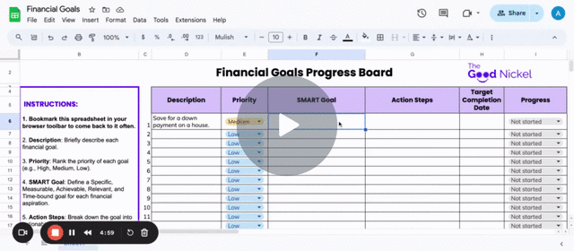 Financial Goals Template: A Roadmap to Reach Your Money Dreams - The ...