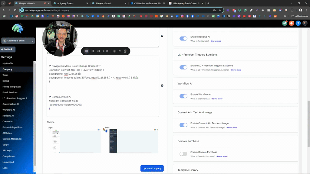 How To Hide/Change GHL Brand Colors or Add Users Brand Colors Per Sub ...