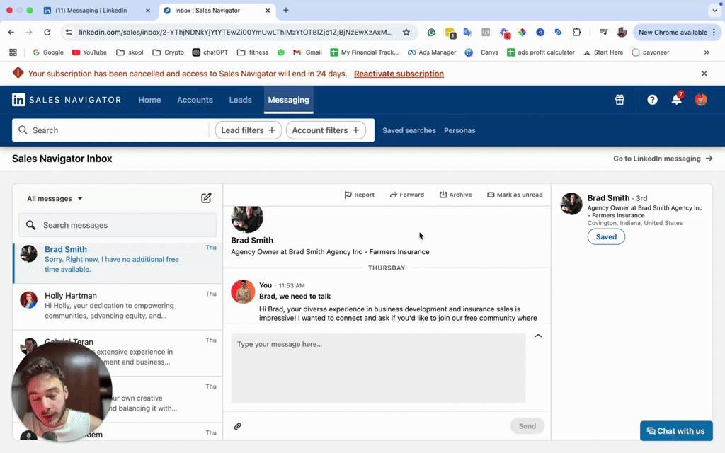 I Sent 100 LinkedIn Messages A Day To Business Owners For 7 Days... It Flopped 😅 · Acquisition ...