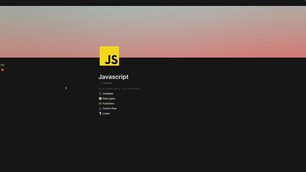 Get The Notion Javascript For Beginners · Developer Pro 