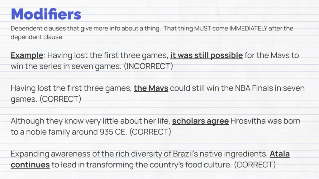 Mastering Modifiers - Quick Tip! · PrepTopia Test Prep Community