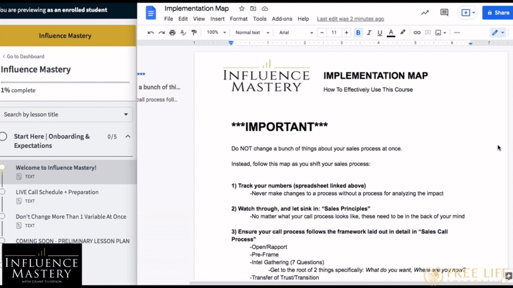 Implementation Map - Influence Mastery Sales System · Free Life Foundation