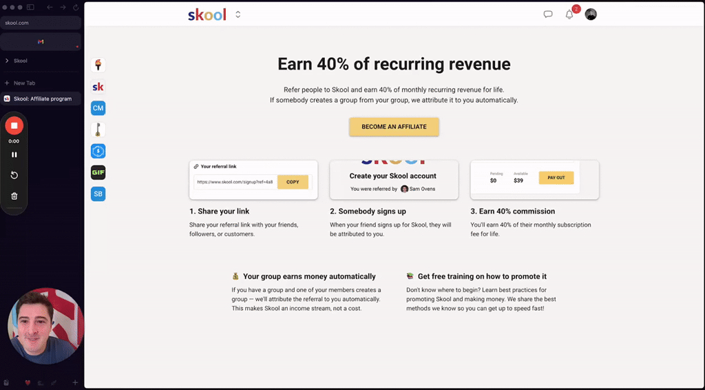 How the affiliate feature works - Skool Affiliates 101 · Skool Community