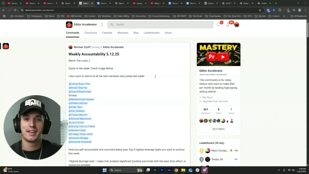 Weekly Accountability 5.12.25 · Editor Accelerator