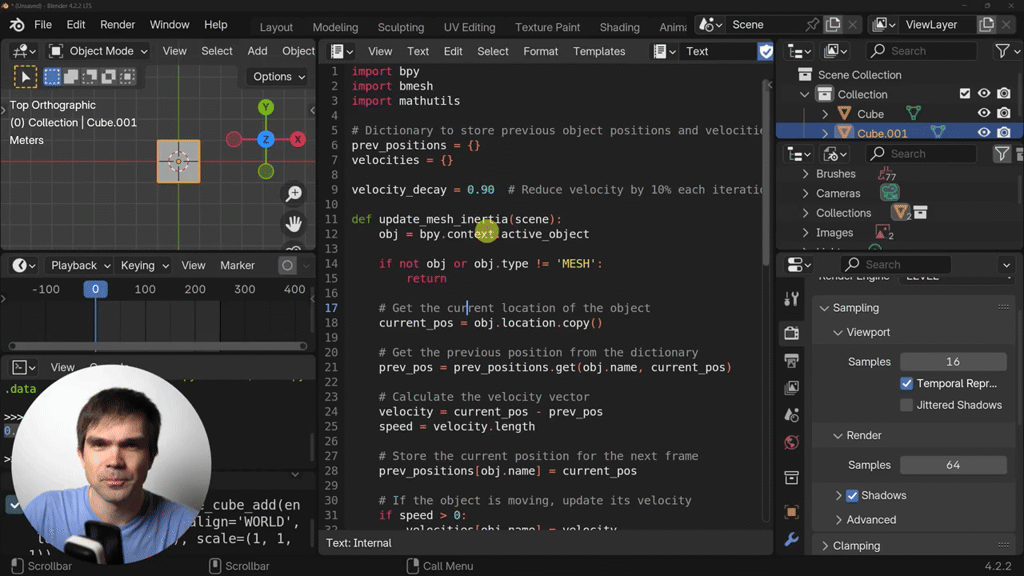 Example of bpy.app.handlers.frame_change_post - Video Answers · CG Python Academy (Free)