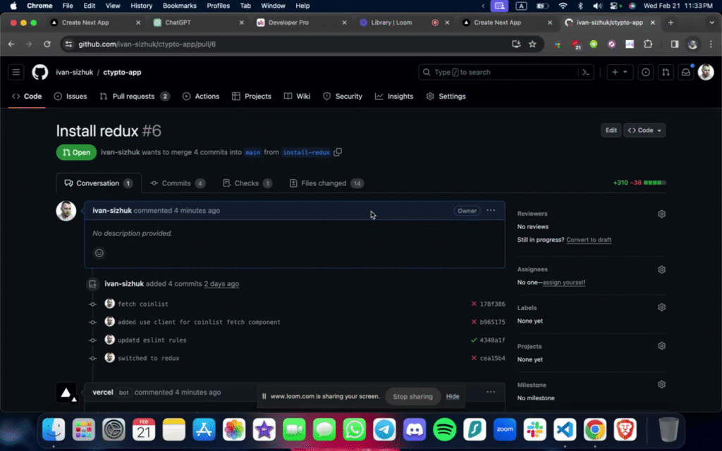 crypto-app PR · Developer Pro