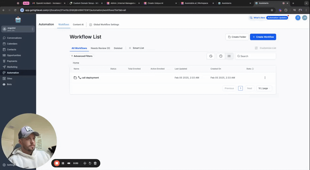 calling snapshot overview and use briefing · Assistable.ai